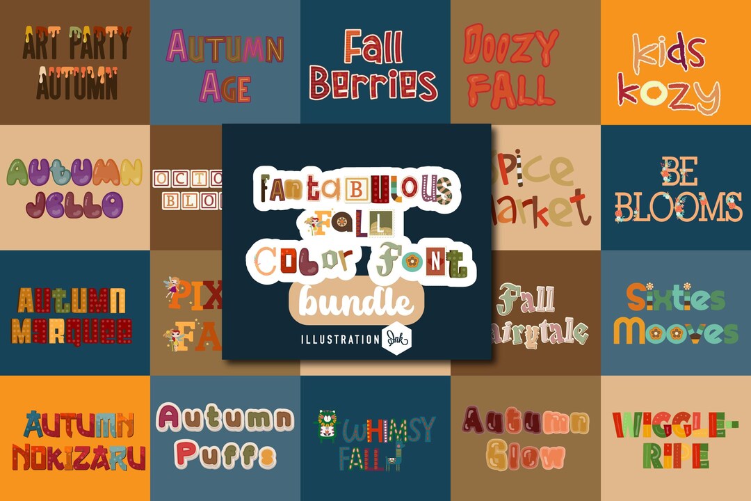 Fantabulous Fall Font Bundle, Cricut Fonts, Silhouette Fonts - Etsy