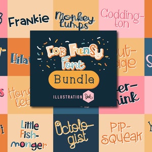 For Funsy Font Bundle, Cricut Fonts, Silhouette Fonts - Etsy