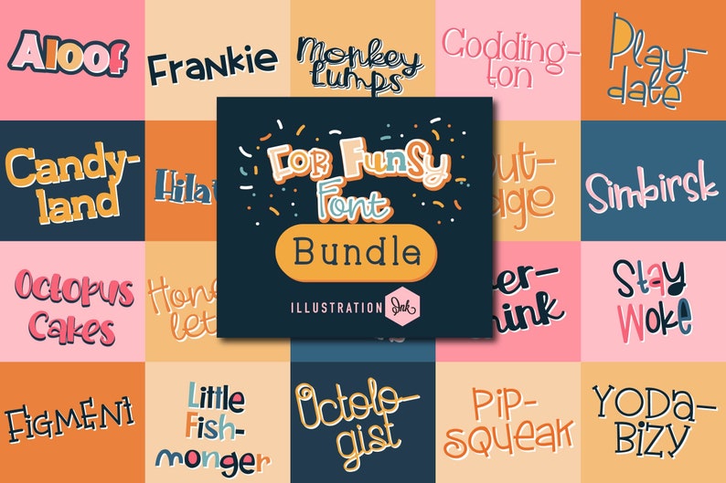 For Funsy Font Bundle, Cricut Fonts, Silhouette Fonts - Etsy