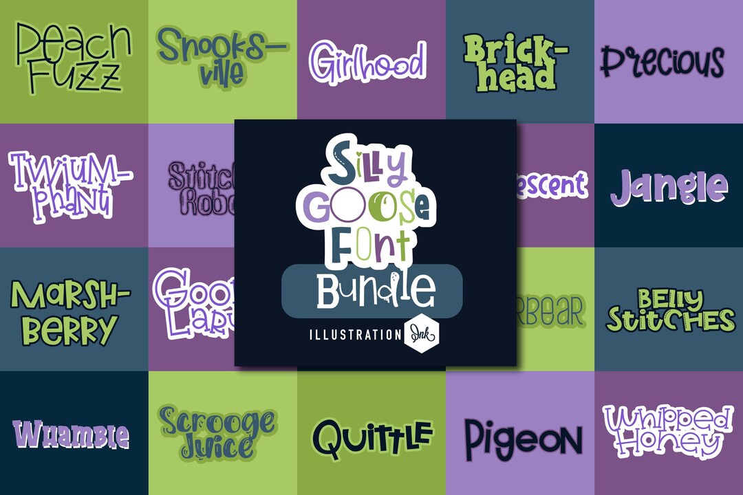 Silly Goose Font Bundle, Cricut Fonts, Silhouette Fonts, Handwritten ...