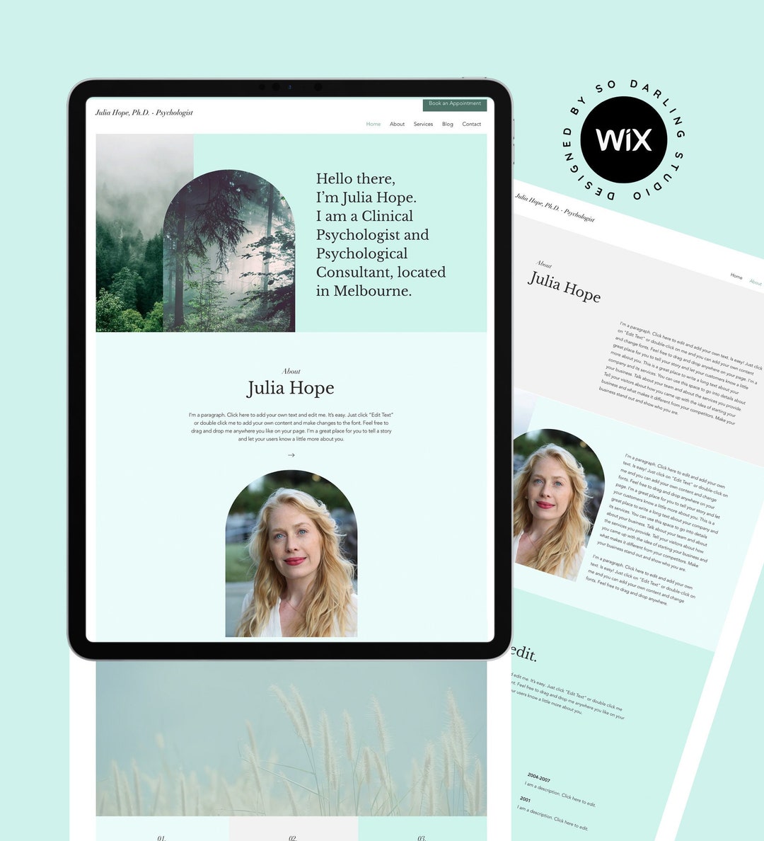 Psychologist Wix Website Template, Counsellor Wix Website Template ...
