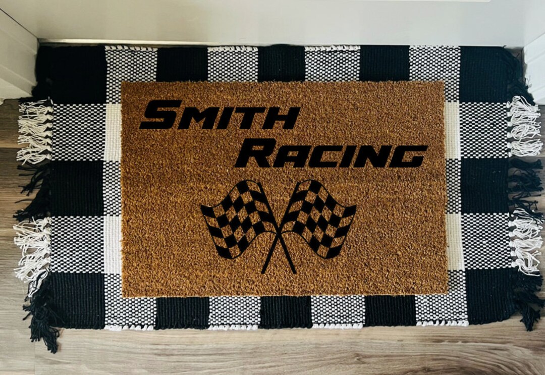 Personalized Racing Flag Doormat - Etsy