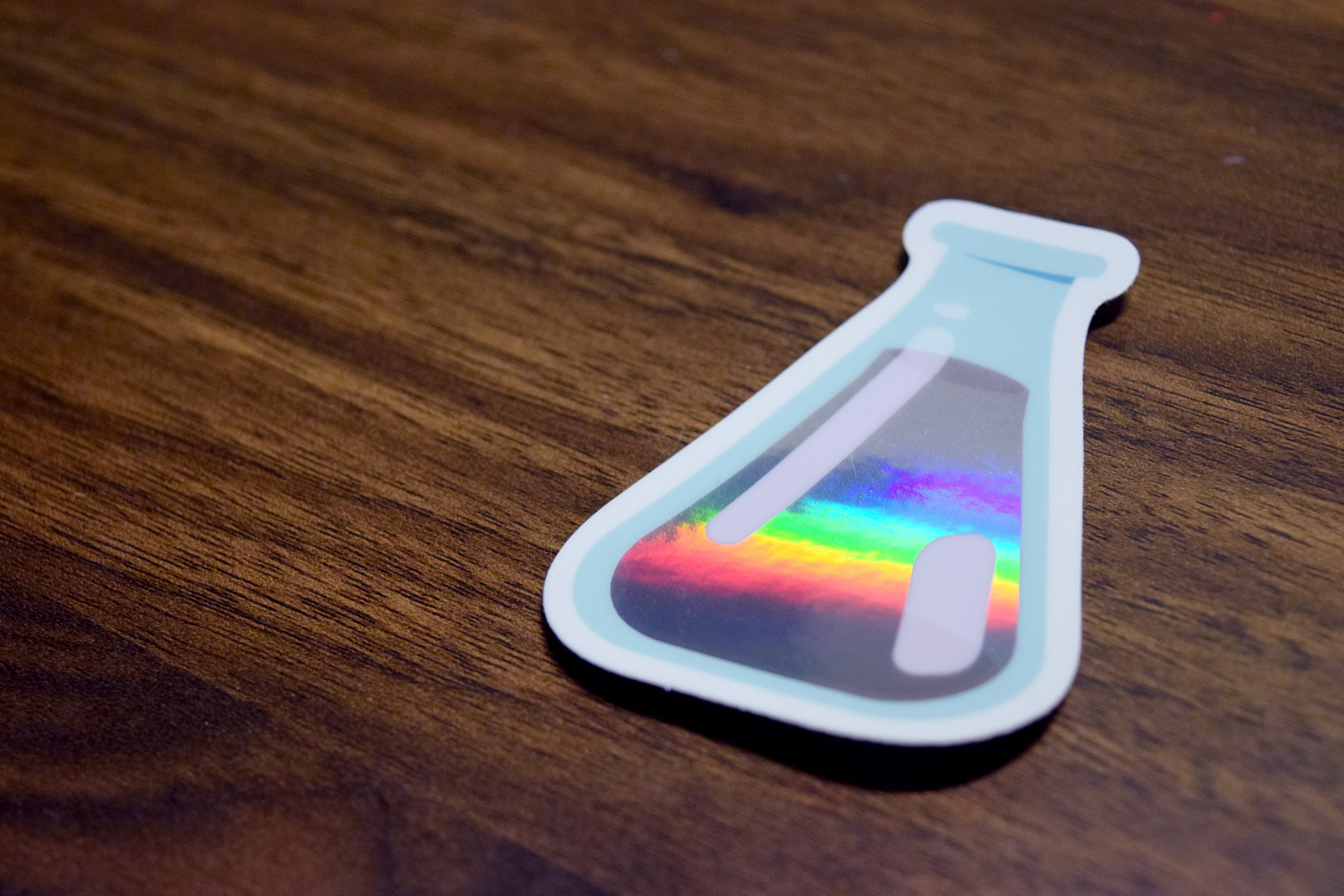 Holographic Erlenmeyer Flask Sticker // 2x3 // | Etsy