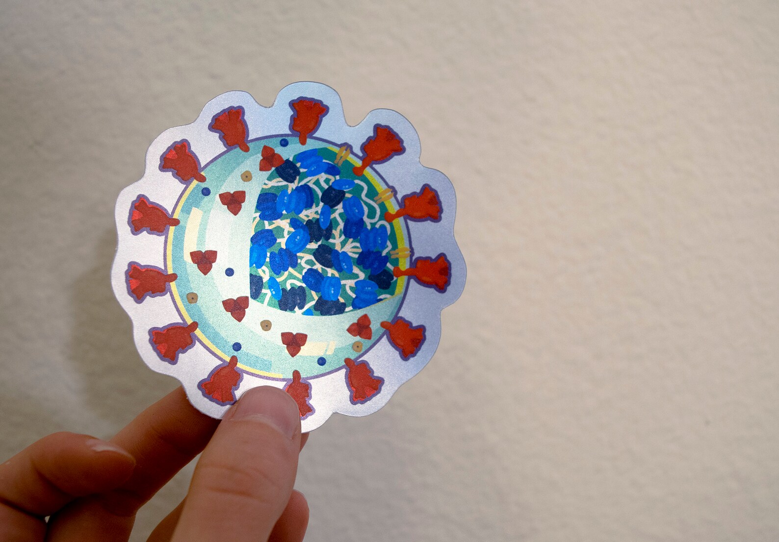 Virus Holographic Sticker // 3"x3" // Science Sticker // Science Laptop ...