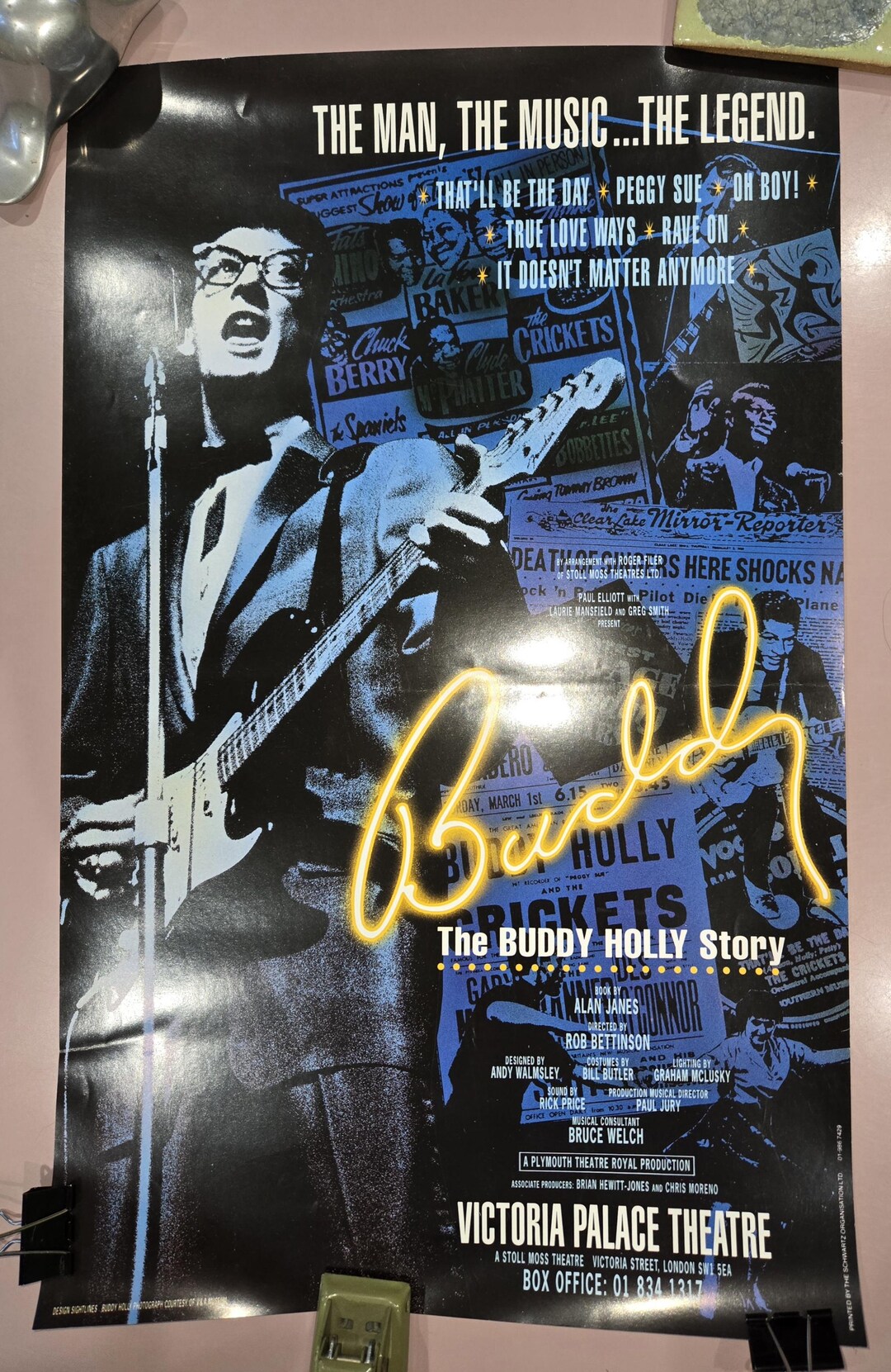Original Buddy: the Buddy Holly Story Film Poster, Victoria Palace Theatre, London - Etsy