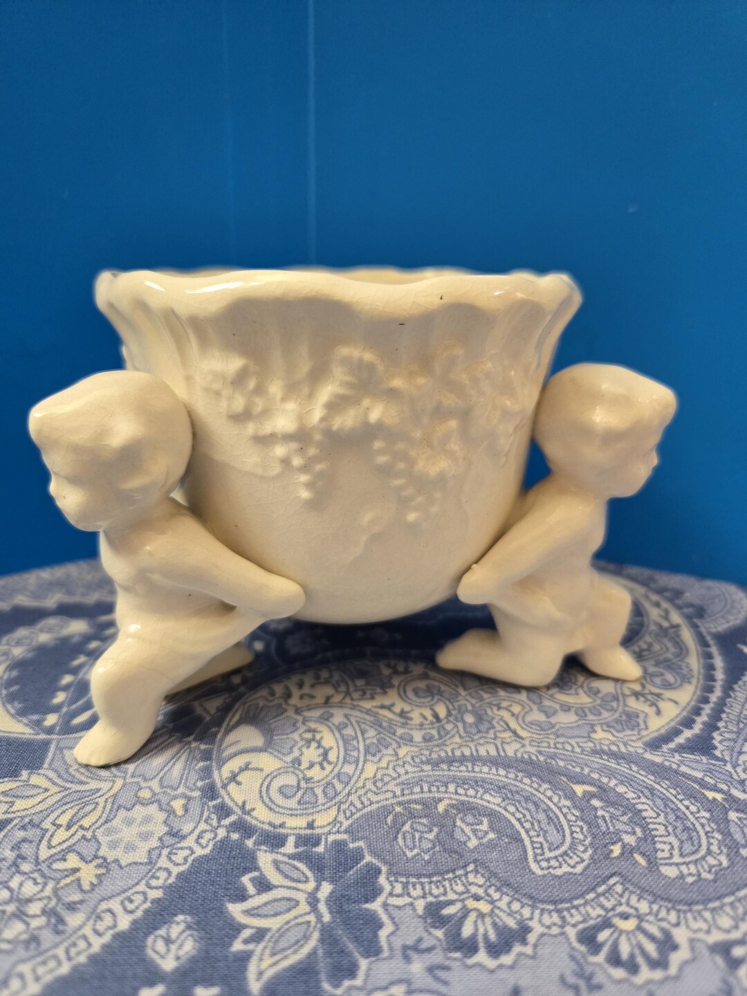 Vintage Lefton Cherub Footed Ceramic Bowl/vase - Etsy