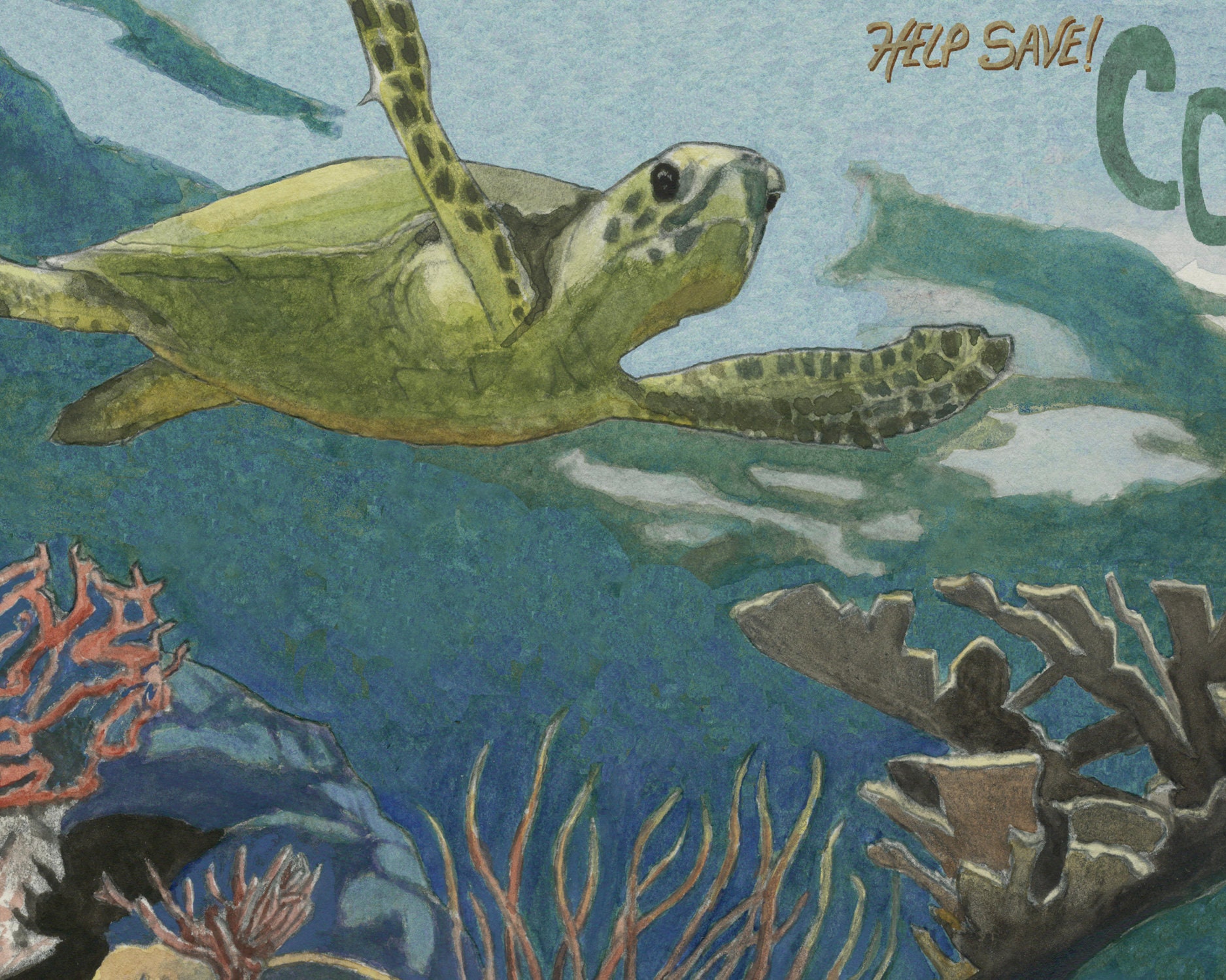 Coral Reef, Travel Poster, Print - Etsy