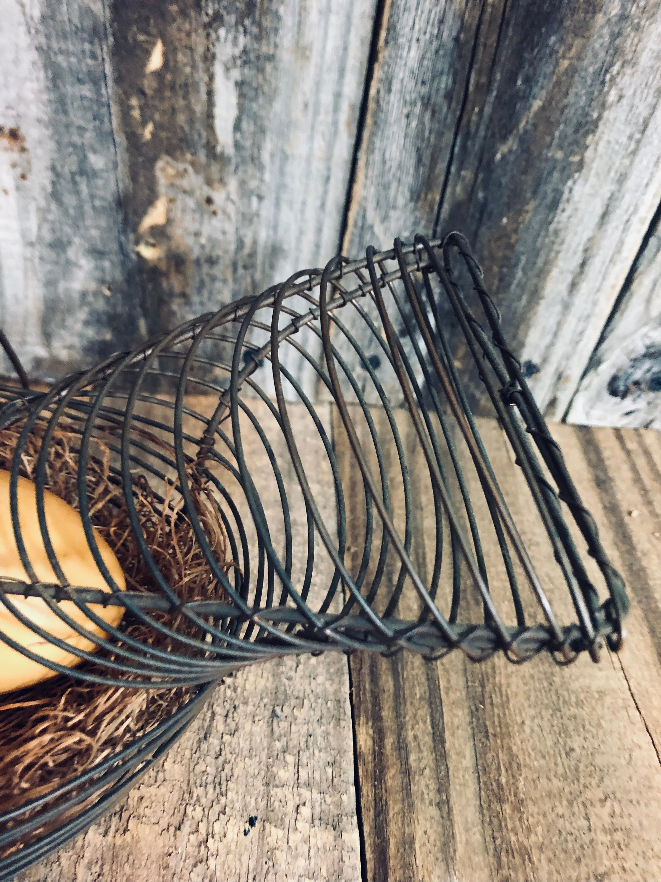 Vintage Rustic Chicken Wire Mesh Basket With Three Eggs - Etsy