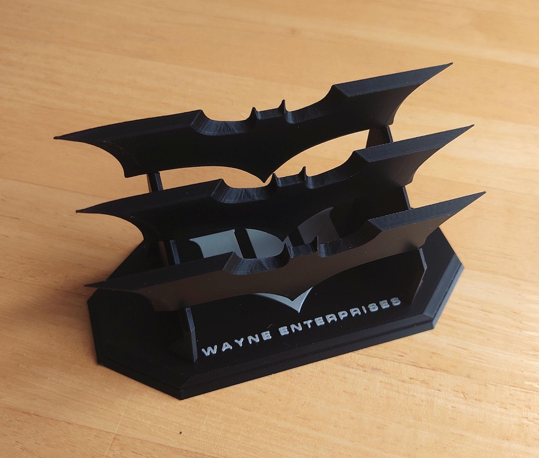3D Printed Bat Emblem Prop Set – Matte Black Cosplay Accessory - Etsy