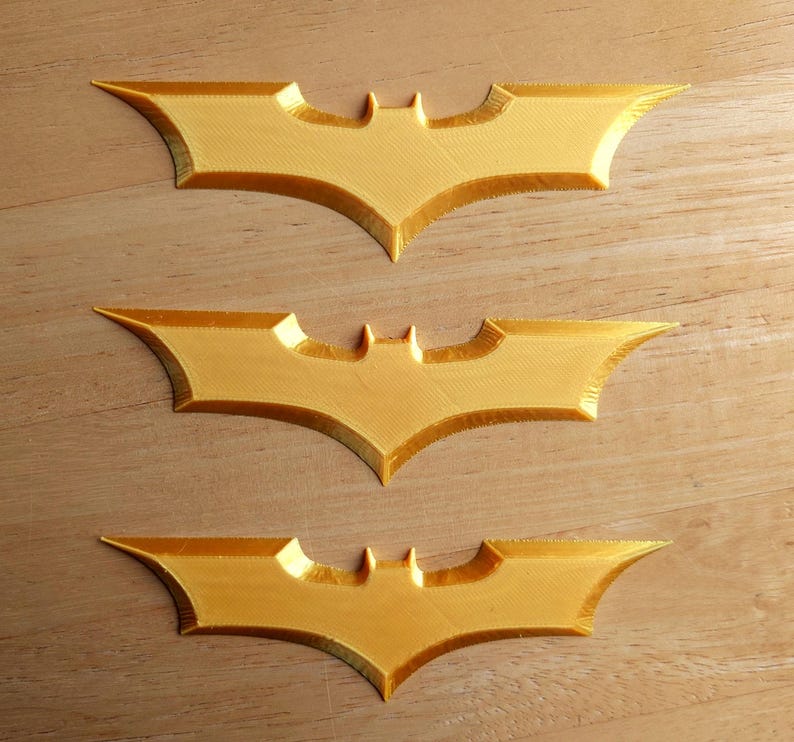 3D Printed Bat Emblem Prop Set – Matte Black Cosplay Accessory - Etsy