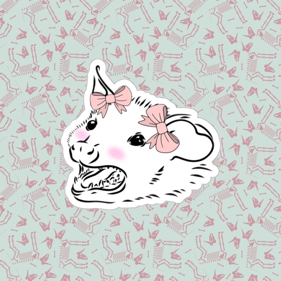 Coquette Pink Bow Possum Die-cut Sticker - Etsy