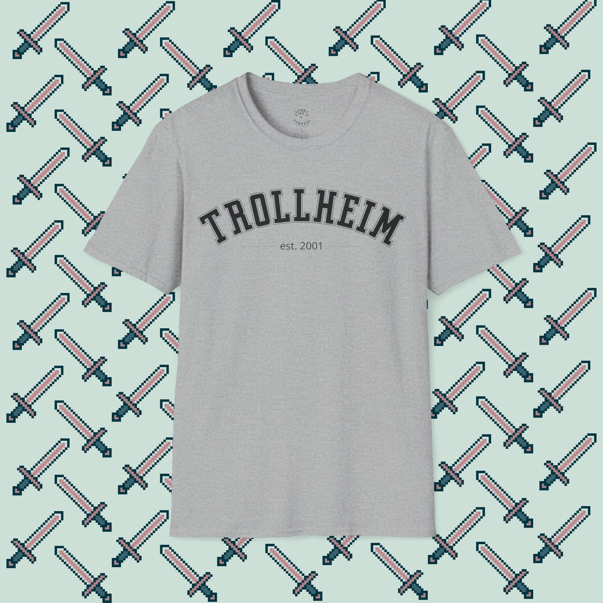 Trollheim College Style Unisex Softstyle T-shirt Funny Gamer Tees ...