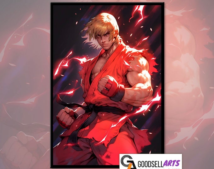 Ken Street Fighter Poster Street Fighter Art Ken Masters SF6 Video Game ...