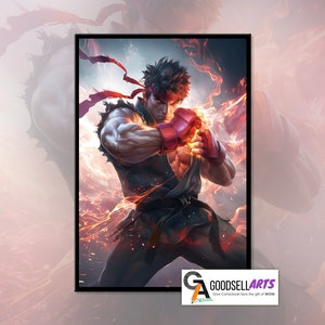 Evil Ryu Street Fighter Poster | Ryu Wall Art | SF6 Poster | Ryu Art ...