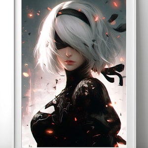 Nier Automata Poster Android 2B Wall Art Nier Gaming Poster Video Game ...