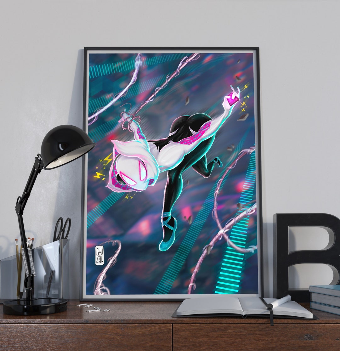 Spider Gwen Poster Spiderverse Gwen Poster Marvel Wall Art Gwen Stacy ...