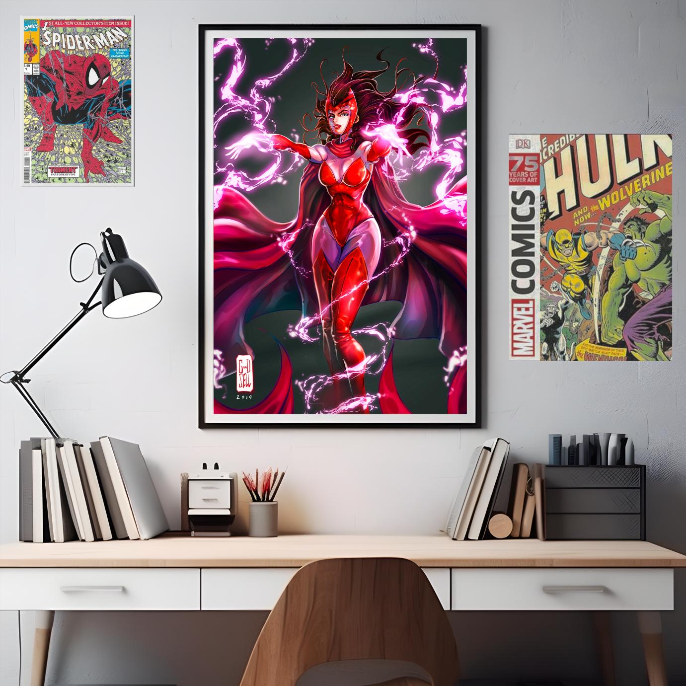 Wanda Scarlet Witch Poster | Avengers Wanda Poster | Avengers Art Print ...