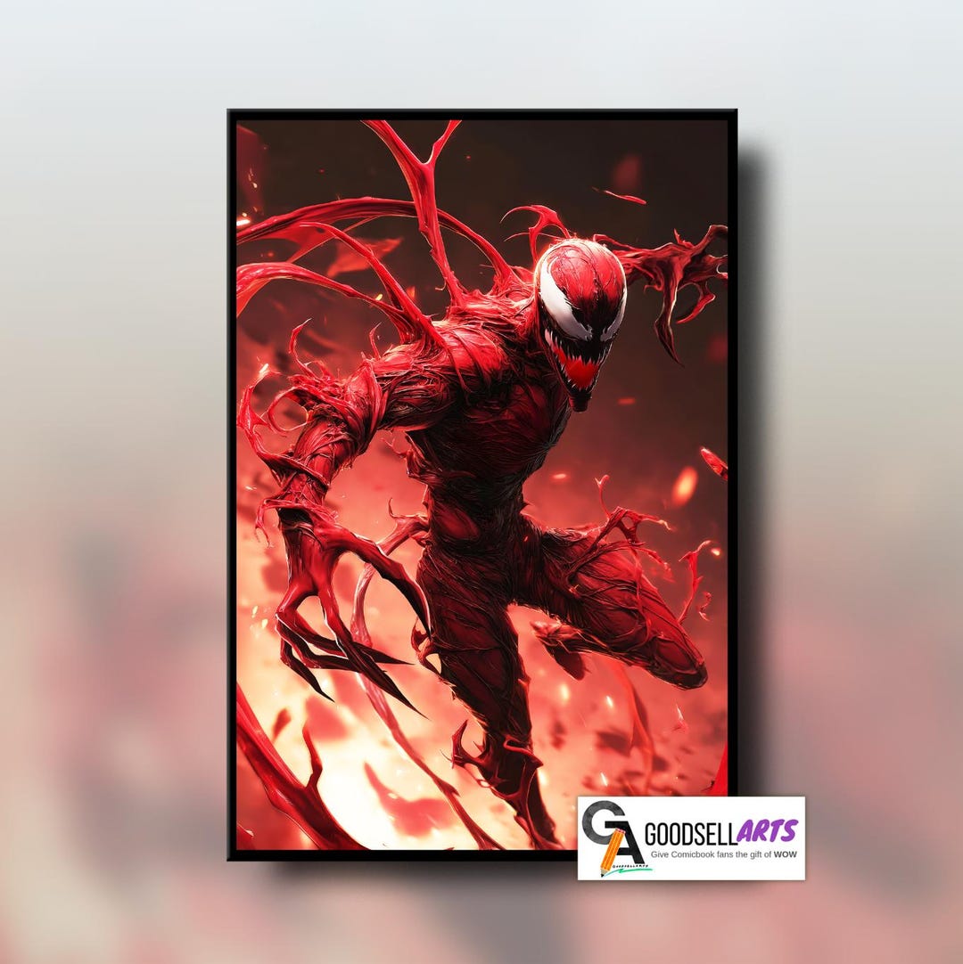Carnage Poster | Spider-man Villain Wall Art, Marvel Comic Print ...