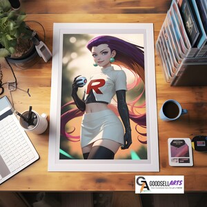 Jessie Team Rocket Poster Pokemon Poster Gaming Gift Video Game Wall Art Jessie Pokemon Trainer ...