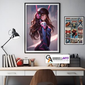 D.va Poster | Hero D.va Art Print | Hana Song Gaming Poster | D.va ...