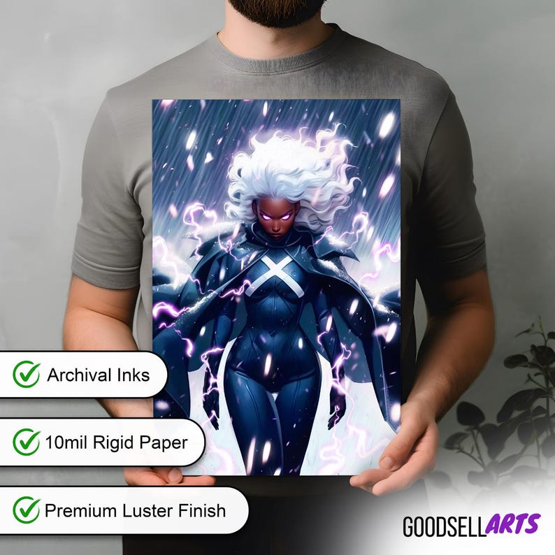 Art Print Storm X-men Poster, Ororo Munroe Mutant Wall Art, Superhero ...
