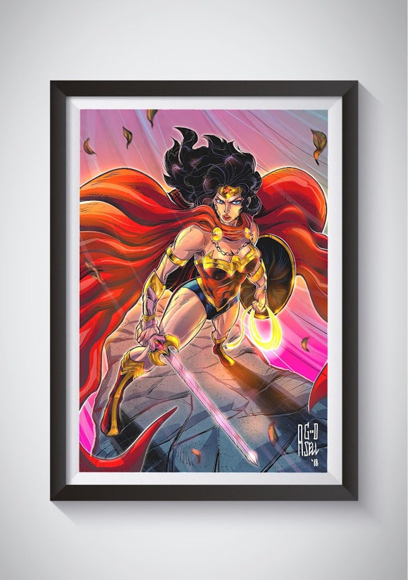Wonder Woman Poster Wall Art Movie Poster Print Dc Marvel Etsy
