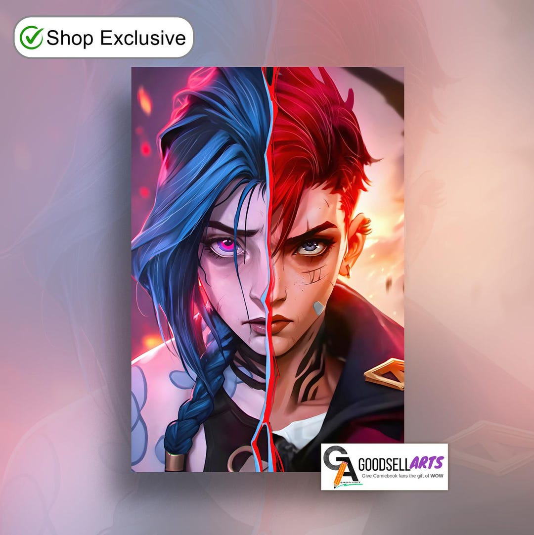 Arcane Vi and Jinx Poster | League of Legends Art | Video Game Poster ...