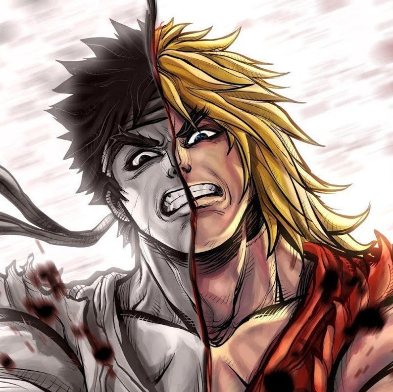 KEN vs Ryu Poster Gift / Ken Masters Street Fighter 80s Arcade | Etsy