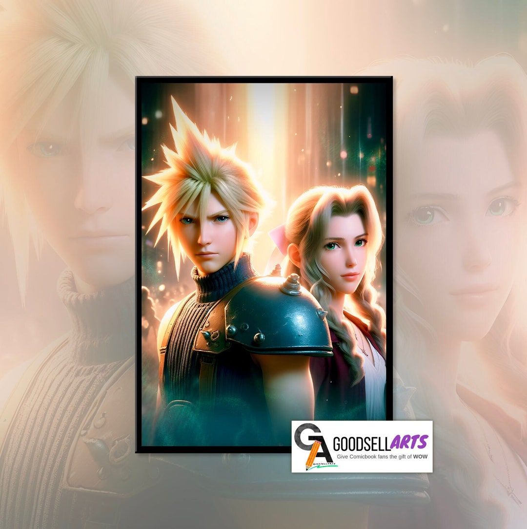 Aerith and Cloud Final Fantasy Poster | FF7 Remake | Gaming Decor ...