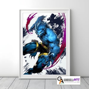 Beast X-men Art Print | Marvel X-men Poster | Beast Wall Art | Hank ...