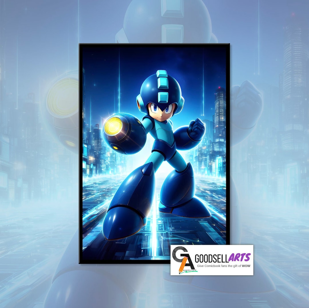 Mega Man Poster Mega Man Art Print Video Game Wall Art Game Room Decor ...