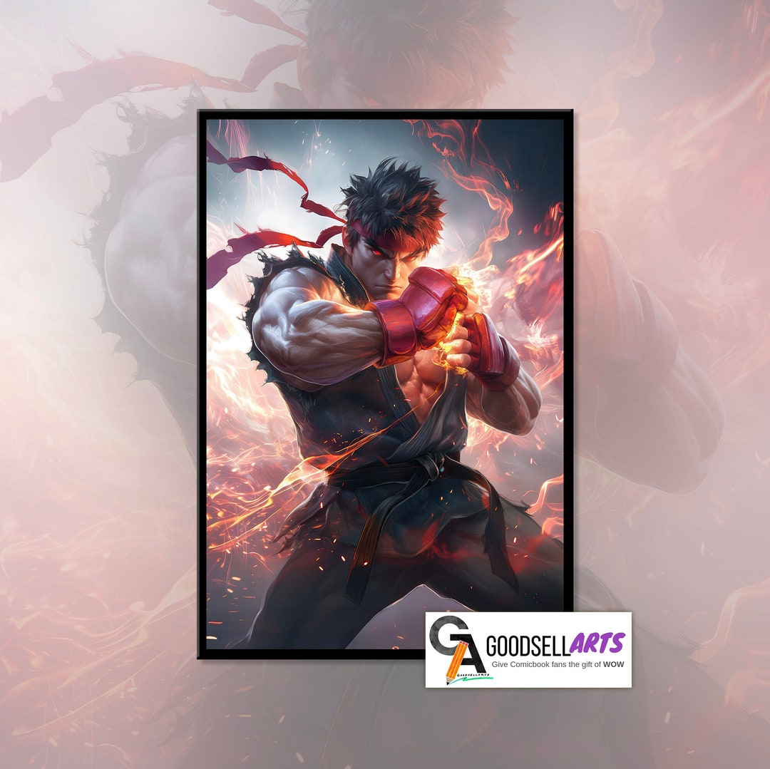 Evil Ryu Street Fighter Poster | Ryu Wall Art | SF6 Poster | Ryu Art ...