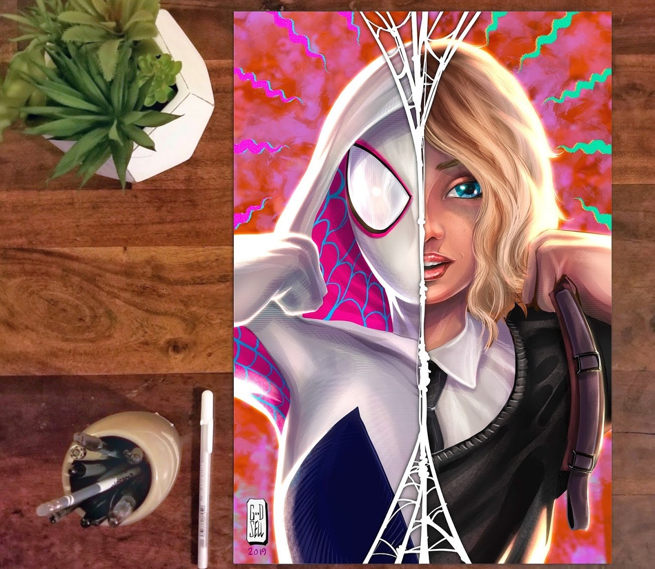 SPIDER GWEN Poster Gift / Spiderman Into the Spiderverse Print | Etsy