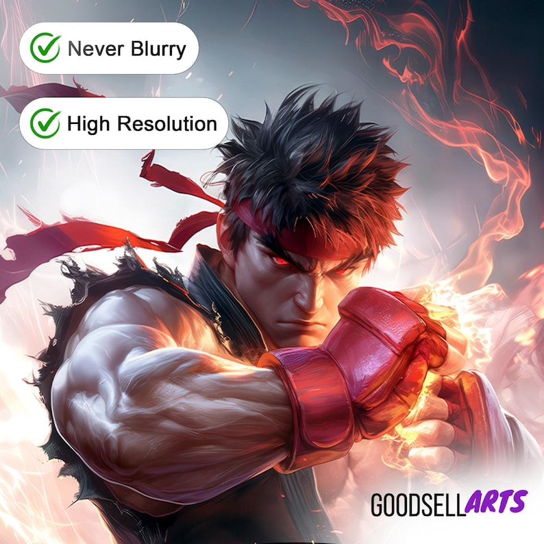 Evil Ryu Street Fighter Poster | Ryu Wall Art | SF6 Poster | Ryu Art ...