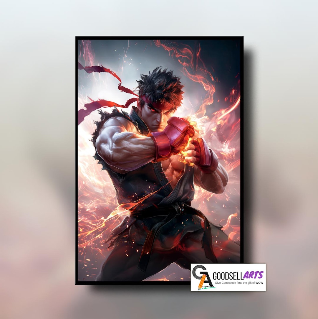 Evil Ryu Street Fighter Poster | Ryu Wall Art | SF6 Poster | Ryu Art ...