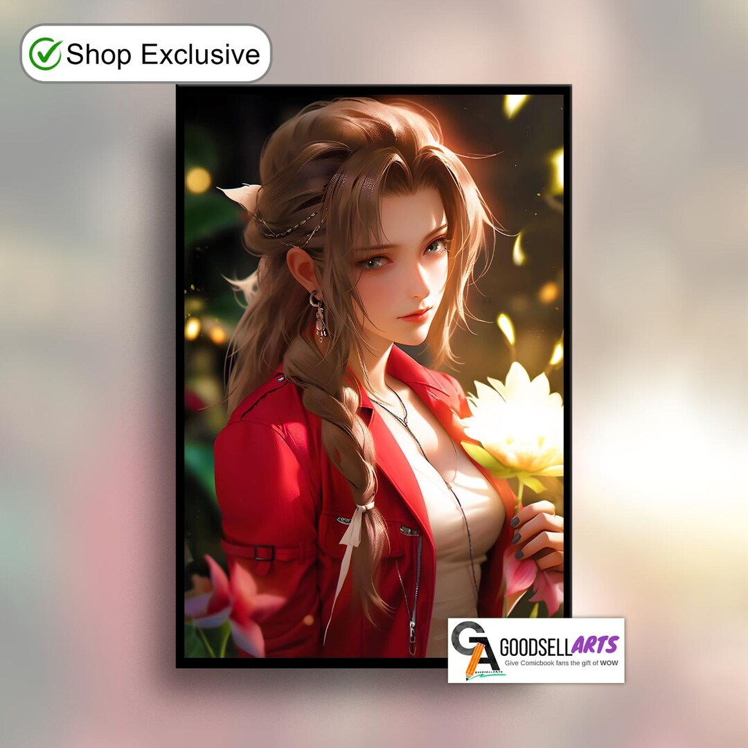Aerith Final Fantasy Poster Print | Aerith FF7 Remake | Game Room Decor ...