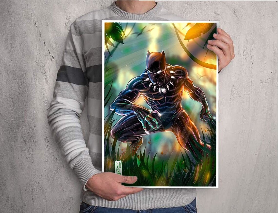 BLACK PANTHER Poster Marvel Wall Art Prints Avengers Poster - Etsy