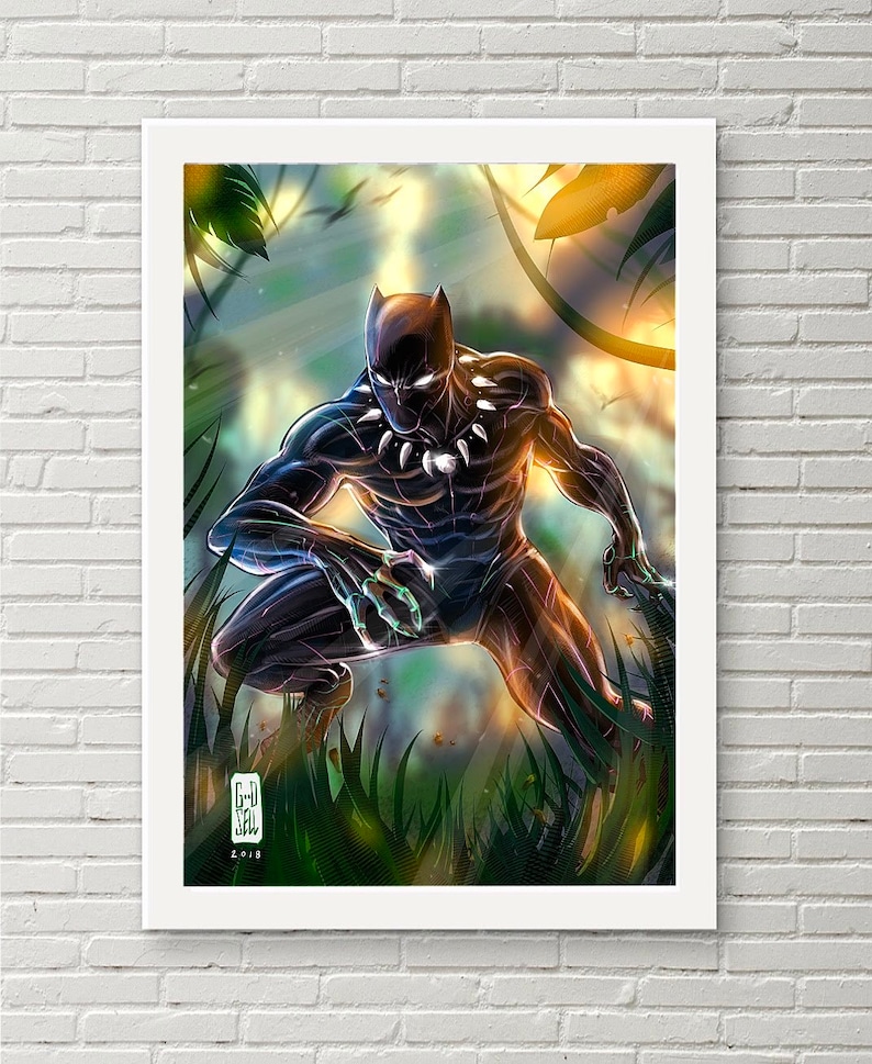 BLACK PANTHER Poster Marvel Wall Art Prints Avengers Poster - Etsy