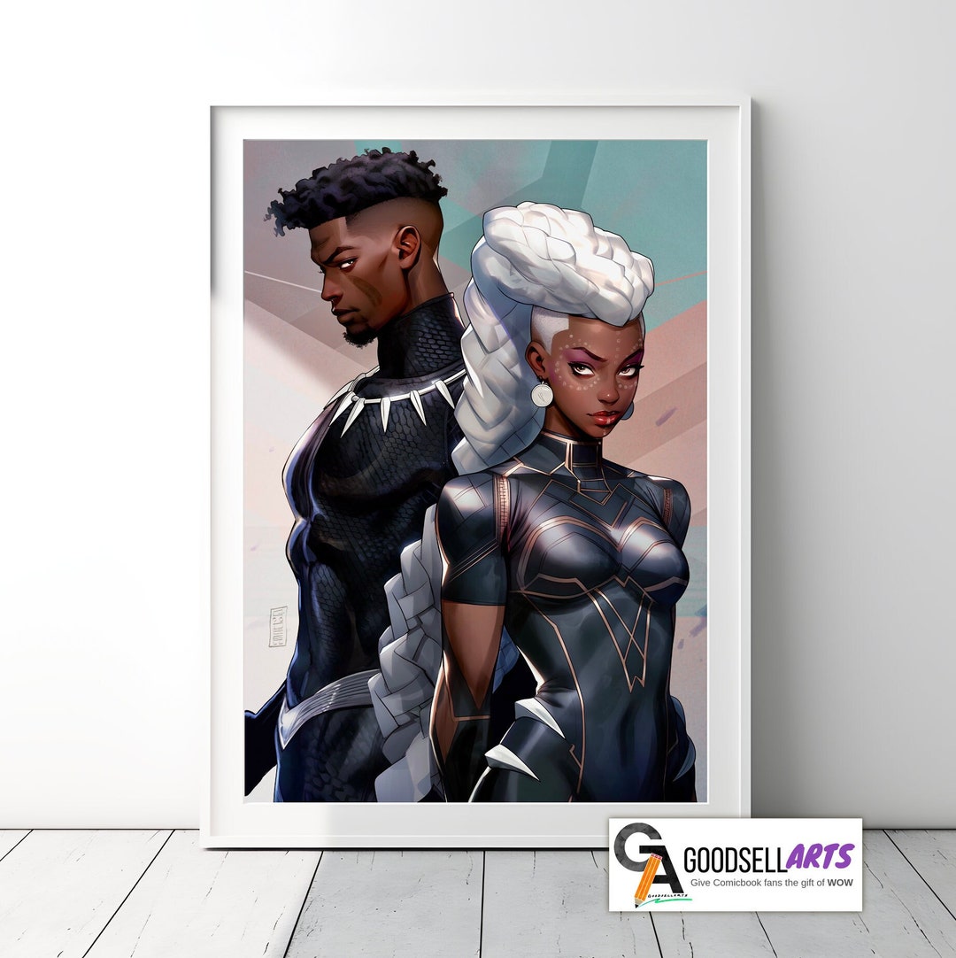 Black Panther and Storm Poster King and Queen of Wakanda - Etsy