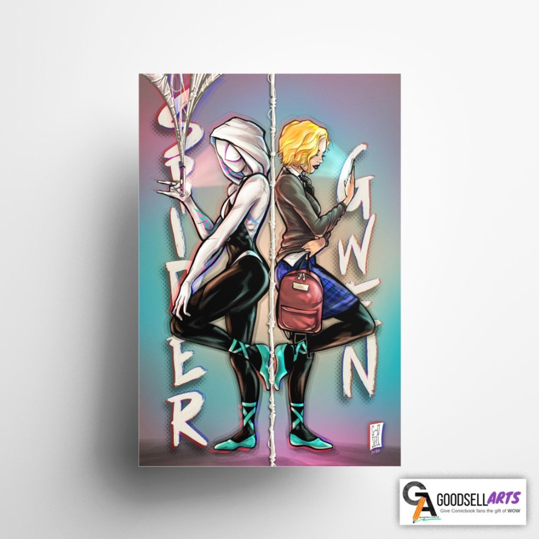 Gwen Stacy Poster | Gwen Spiderverse Art Print, Marvel Gwen Stacy Wall ...