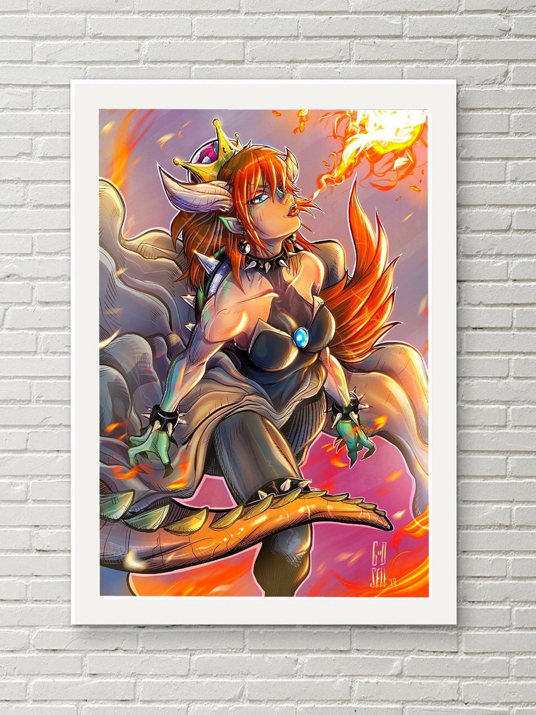 BOWSETTE Poster Art Print princess Peach and Bowser Mashup - Etsy