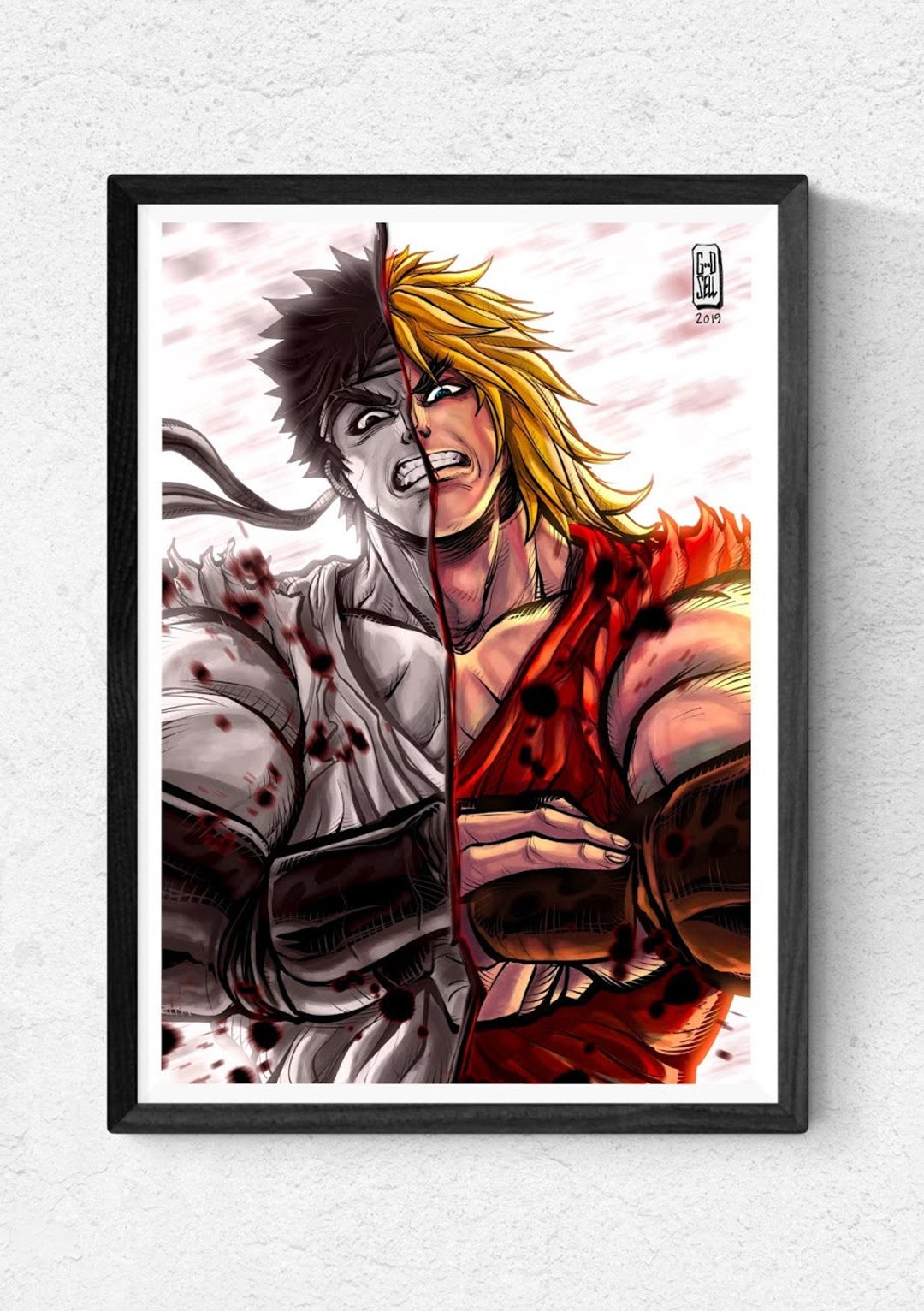 KEN Vs Ryu Poster Gift / Ken Masters Street Fighter 80s Arcade SFV ...