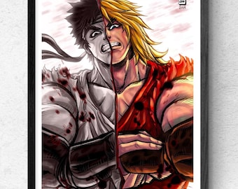 Evil Ryu Street Fighting Comic Premium Poster vectorized - Etsy