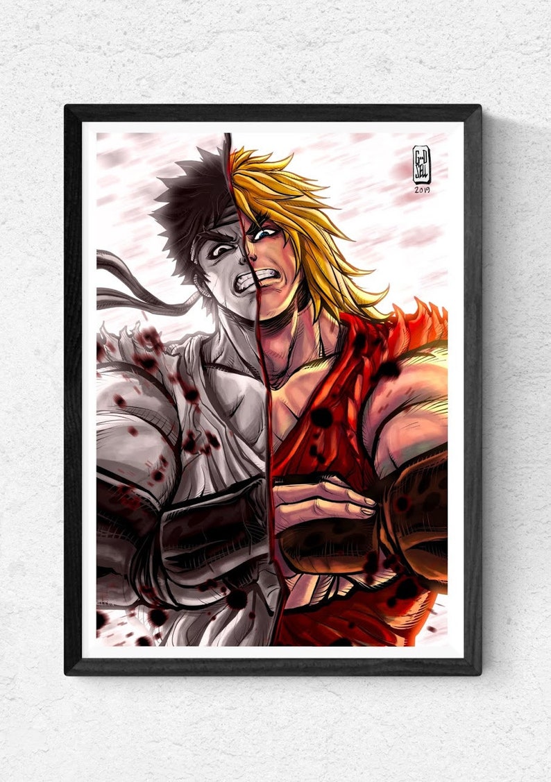 KEN vs Ryu Poster Gift / Ken Masters Street Fighter 80s Arcade | Etsy