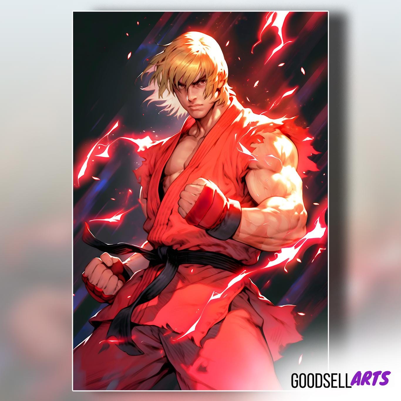 Ken Art Print, Street Fighter Wall Art, Ken Masters SF6 Poster, Retro ...