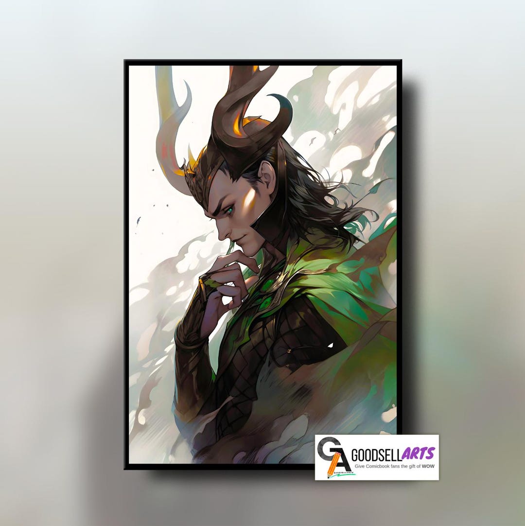 Loki Poster Print | Marvel Loki Art Print | Avengers Poster Loki Fan ...