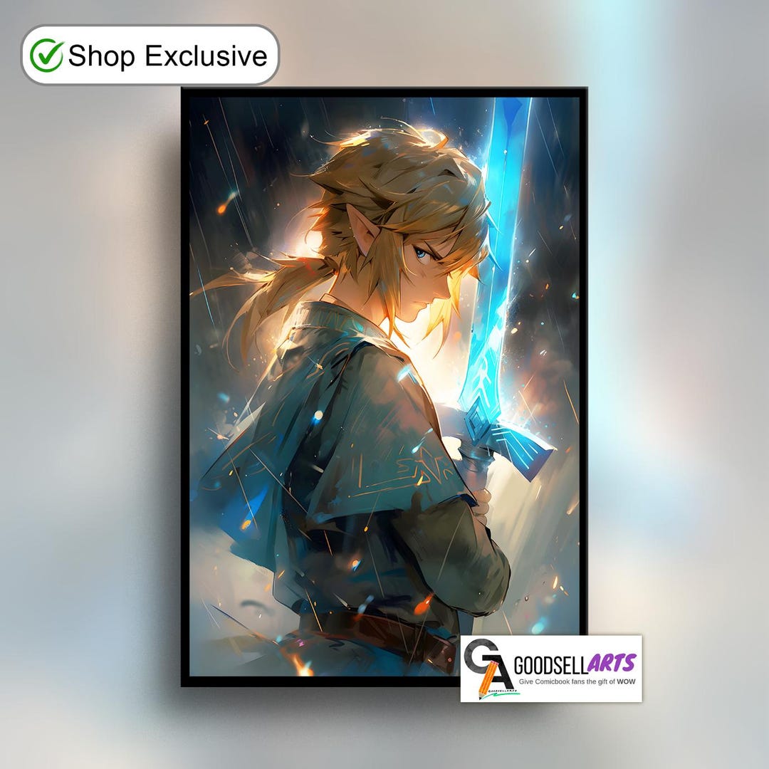 Link Poster | Legend of Zelda Gift | Zelda Art Print | Link Wall Art ...