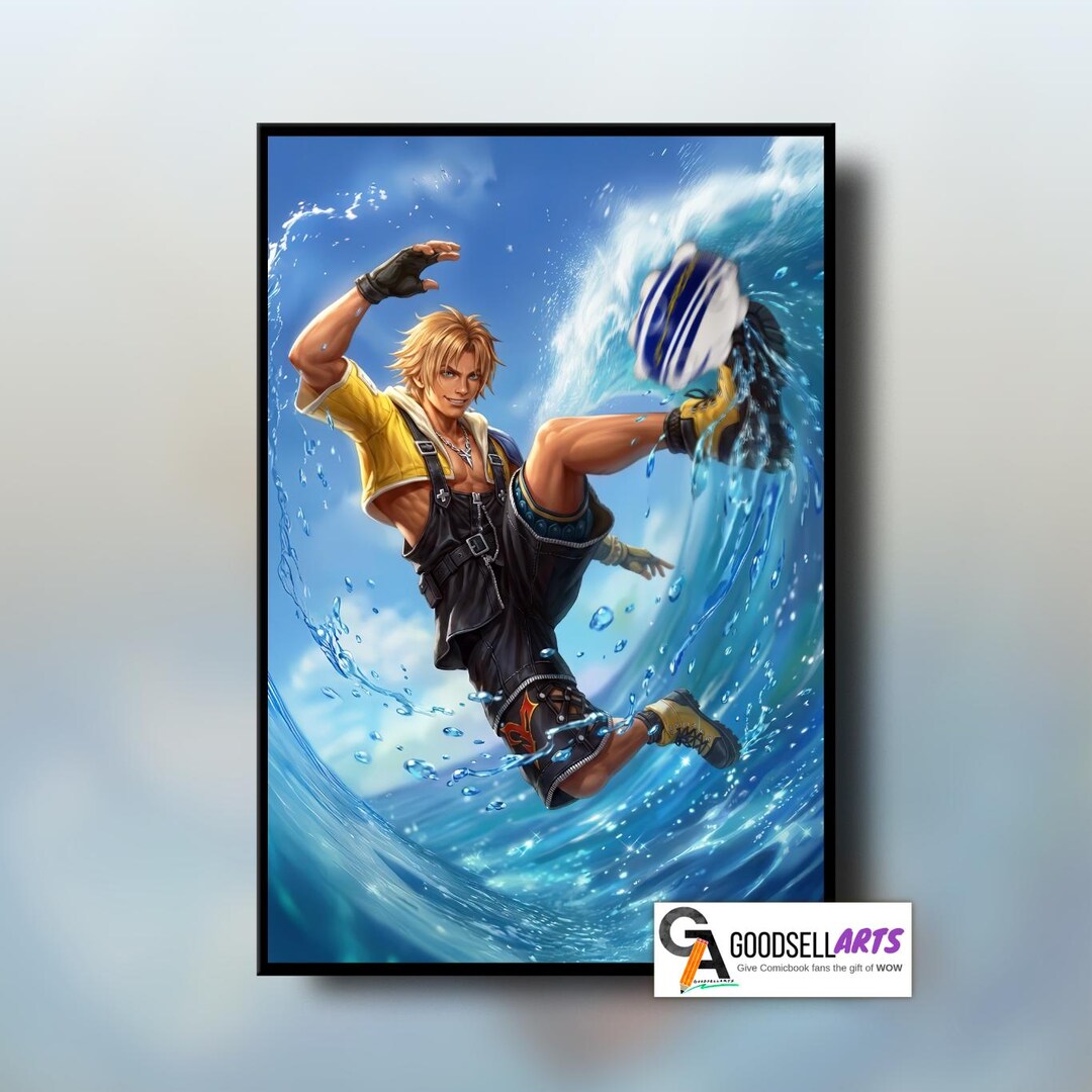 Tidus Final Fantasy X Blitzball Art Print- FFX Wall Art- Video Game ...