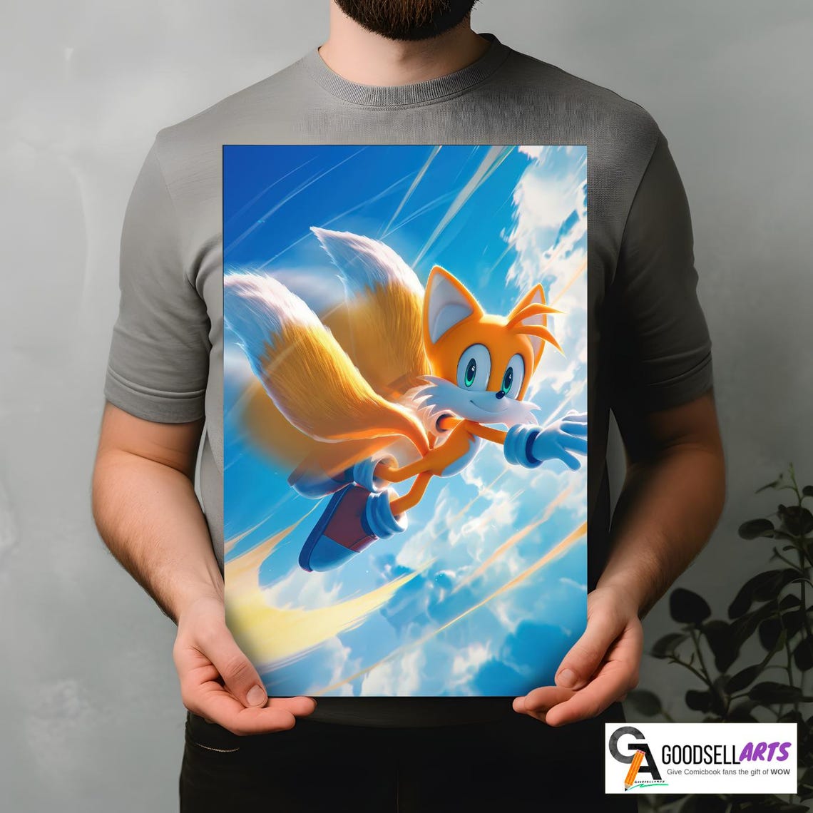 Sonic Tails Poster | Miles Prower Tails Print | Video Game Wall Art ...
