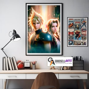 Aerith and Cloud Final Fantasy Poster | FF7 Remake | Gaming Decor ...
